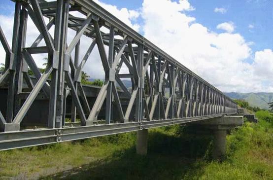 Majelis Baja Jembatan Bailey deck truss Deck Beton, Galvanized